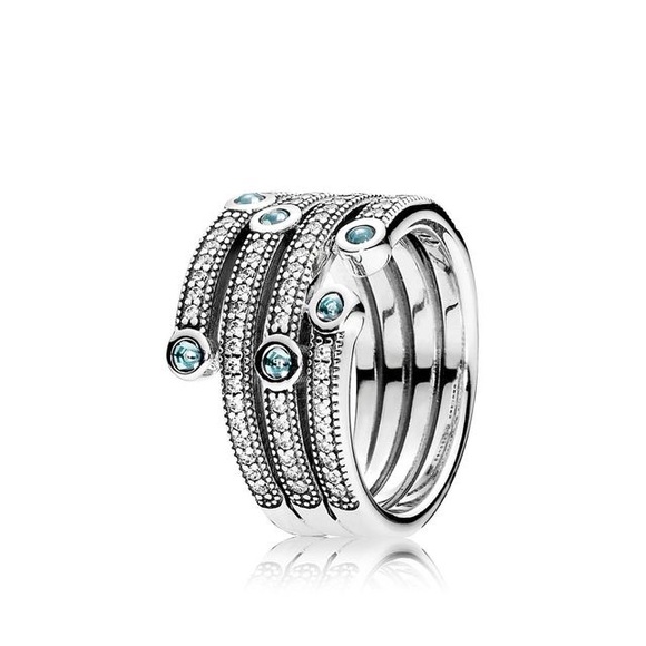 Pandora | Jewelry | Authentic Pandora Shimmering Ocean Ring | Poshmark